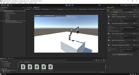 pick and place workflow in unity 3d using ros matlab and simulink