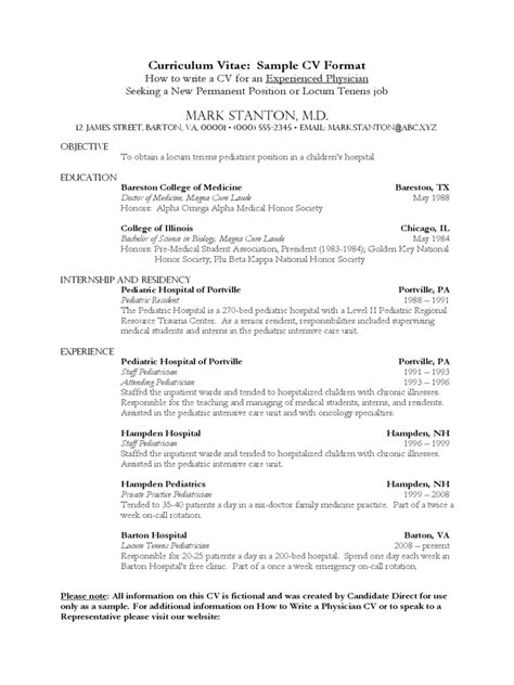 2024 Medical CV Template Fillable Printable PDF Forms Handypdf