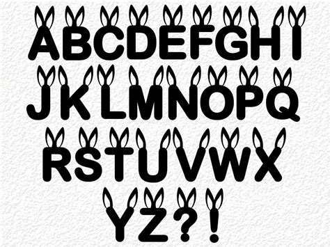 Blue Rabbit Font Svg Otf Rabbit Svg Letters Printable