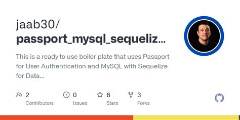 GitHub Jaab30 Passport Mysql Sequelize Boiler Plate This Is A Ready