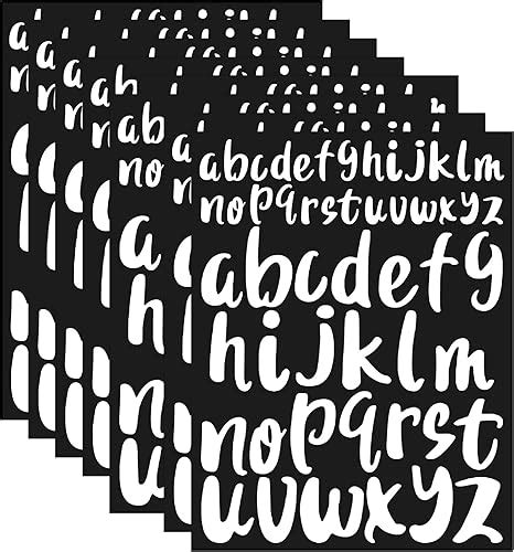 8 Sheets Vinyl Letters Stickers 1 Inch 2 Inch Self Adhesive Lower Case Letters