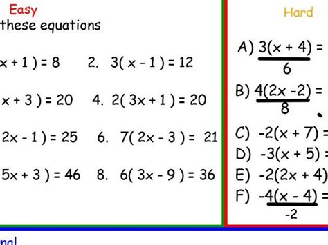 linear equations with brackets worksheet equations worksheets
