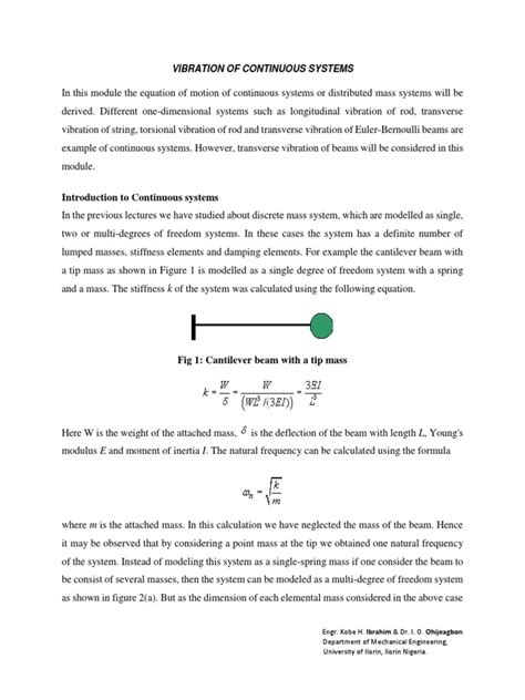 vibration of continuous systems pdf eigenvalues and eigenvectors normal mode