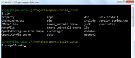 Amusement Of A Speculative Mind Building OpenCV Libraries For Linux On Windows Using MinGW