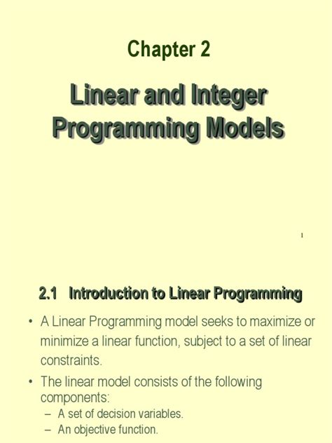 linear integer programming models linear programming mathematical optimization