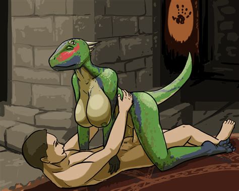 Rule 34 Argonian Breasts Dark Brotherhood Female Human Large Breasts Male Oblivion Ocheeva On