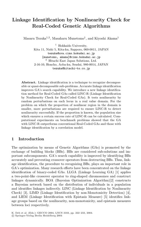 pdf linkage identification by nonlinearity check for real coded genetic algorithms