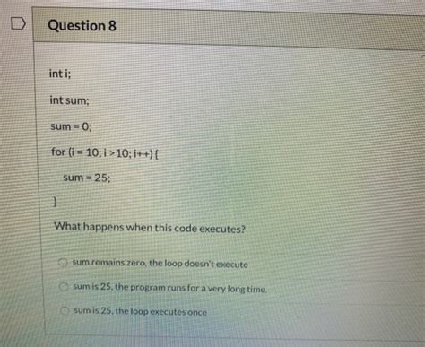 solved question 5 int sum 0 for i 0 i