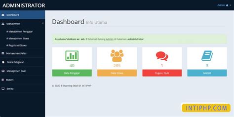 e learning source code premium aplikasi lengkap berbasis php mysql inti php