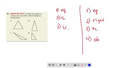 solved how do you see it in as many ways as possible classify each triangle by its appearance