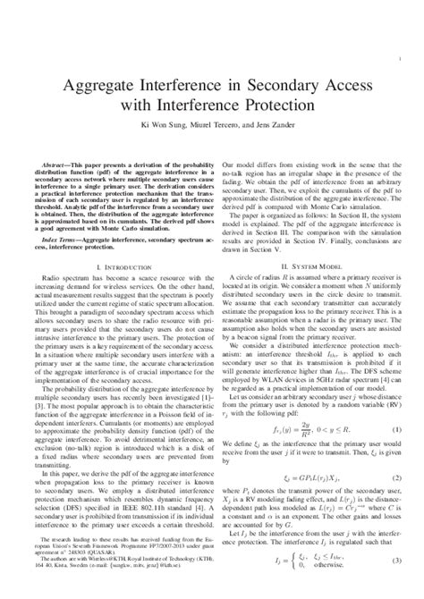 pdf aggregate interference in secondary access with interference protection jens zander