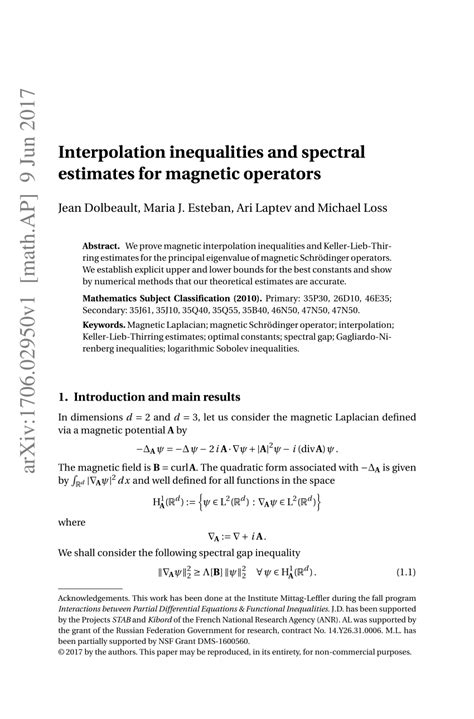 pdf interpolation inequalities and spectral estimates for magnetic operators
