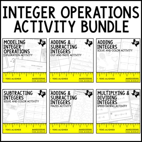 integer operations activity bundle maneuvering the middle