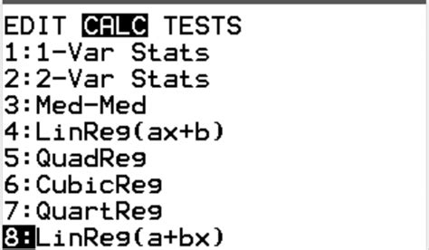 how to perform linear regression on a ti 84 calculator