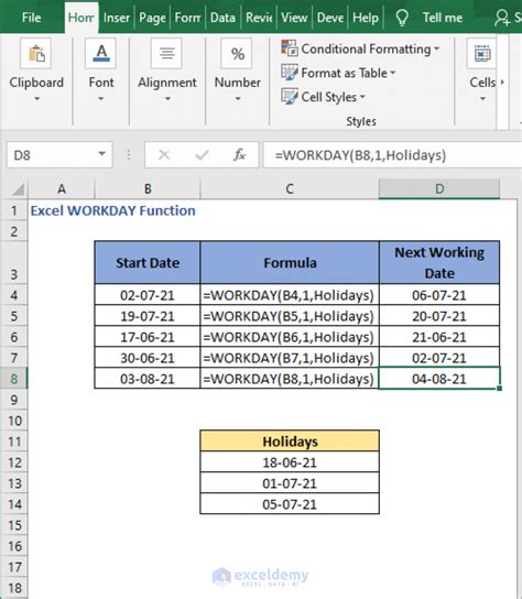 How To Use WORKDAY Function In Excel 5 Examples ExcelDemy