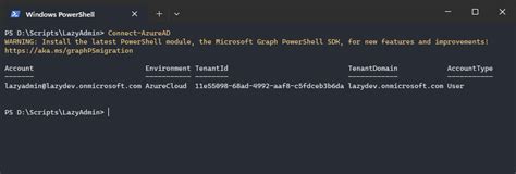 how to use connect azuread in powershell — lazyadmin