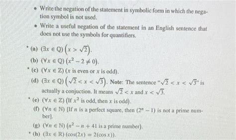 solved write the negation of the statement in symbolic