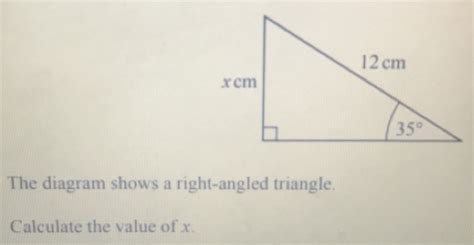 the diagram shows a right angled triangle calcula gauthmath