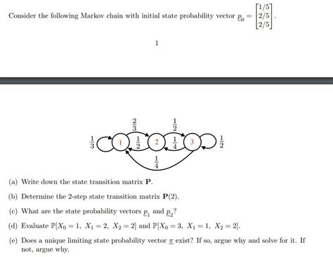Solved Consider The Following Markov Chain With Initial Chegg