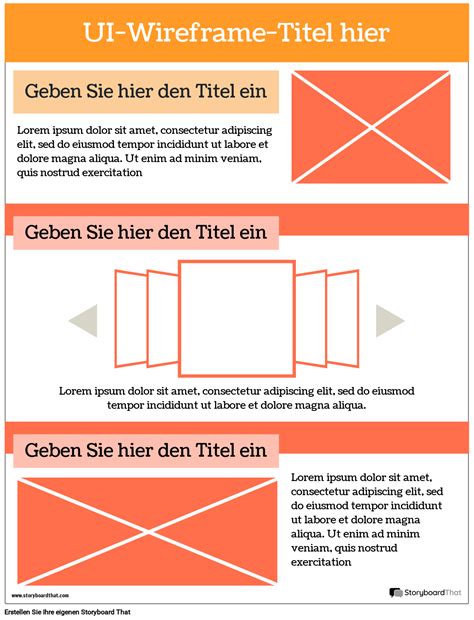 Unternehmens UI Wireframe Vorlage 3 Storyboard