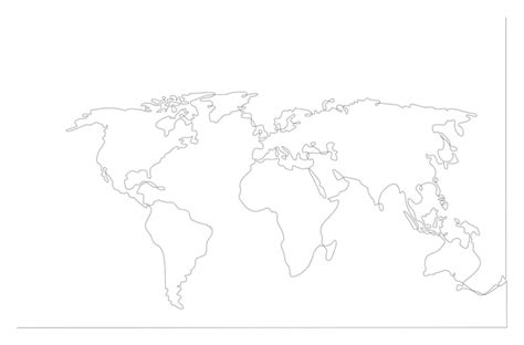 Premium Vector Continuous Line Drawing Of World Map Isolated On White