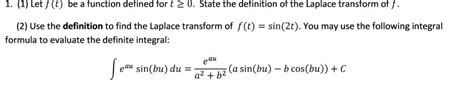 solved 1 1 let f t be a function defined for t≥0 state