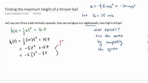 max height of projectile motion