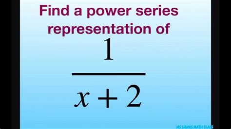 find a power series representation for 1 x 2 youtube