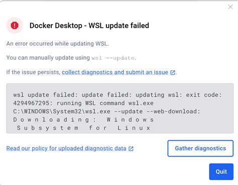 Docker Desktop Wsl Update Failed An Error Occurred Docker Desktop Docker Community Forums