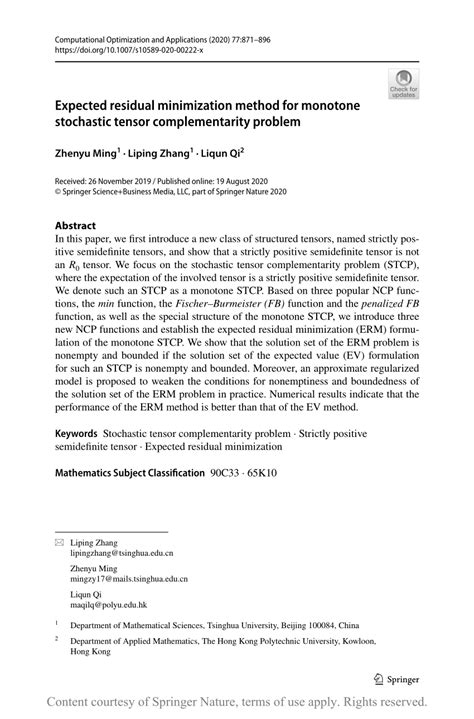 expected residual minimization method for monotone stochastic tensor complementarity problem