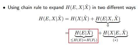 information theory why is h e h p e in the proof of fano s inequality mathematics