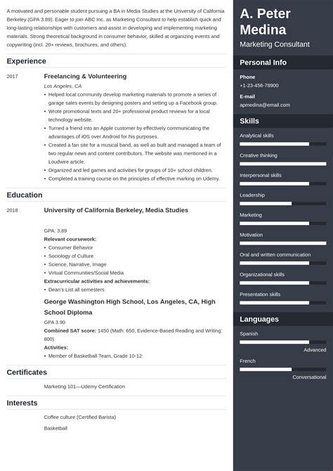 How To Make A Resume With No Experience First Job Examples