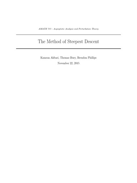 the method of steepest descent pdf nonlinear system asymptotic analysis
