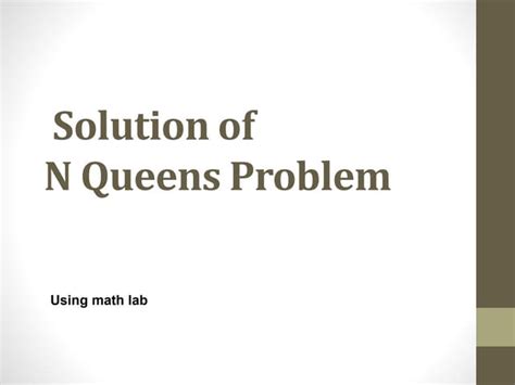 solution of n queens problem genetic algorithm ppt