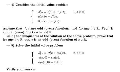 solved 4 consider the initial value problem x der 2 Əzu