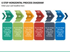 6 Step Horizontal Process Diagram PowerPoint Template PPT Slides