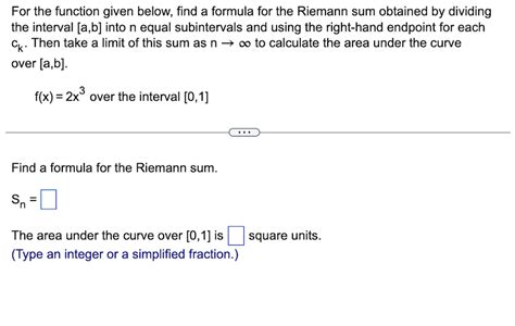 solved for the function given below find a formula for the