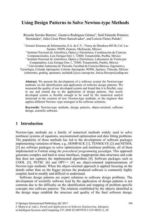 pdf using design patterns to solve newton type methods