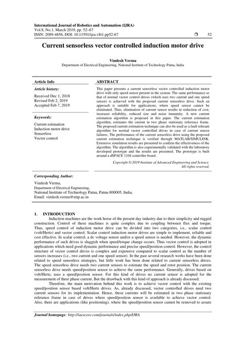 pdf current sensorless vector controlled induction motor drive