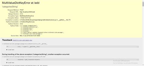 django multivaluedictkeyerror at add stack overflow