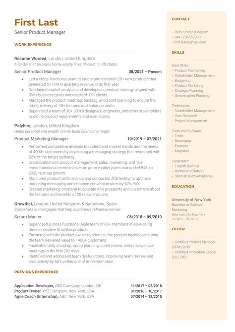 18 Product Manager Resume Examples For 2024 Resume Worded