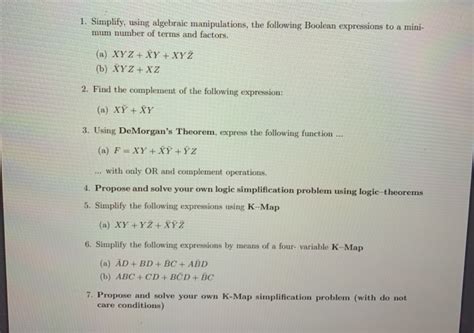 solved 1 simplify using algebraic manipulations the
