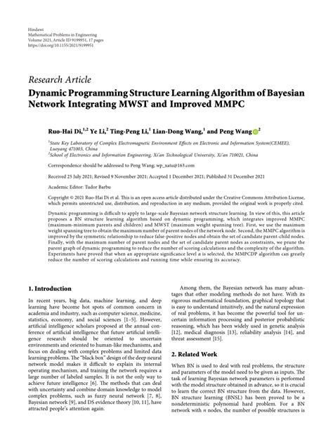 pdf dynamic programming structure learning algorithm of bayesian network integrating mwst and