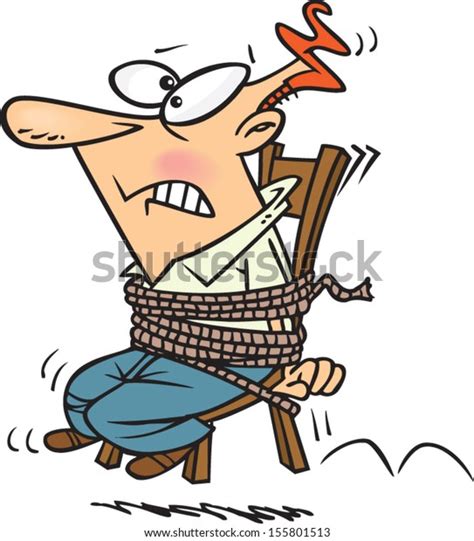Cartoon Man Tied Chair Stock Vector Royalty Free 155801513 Shutterstock