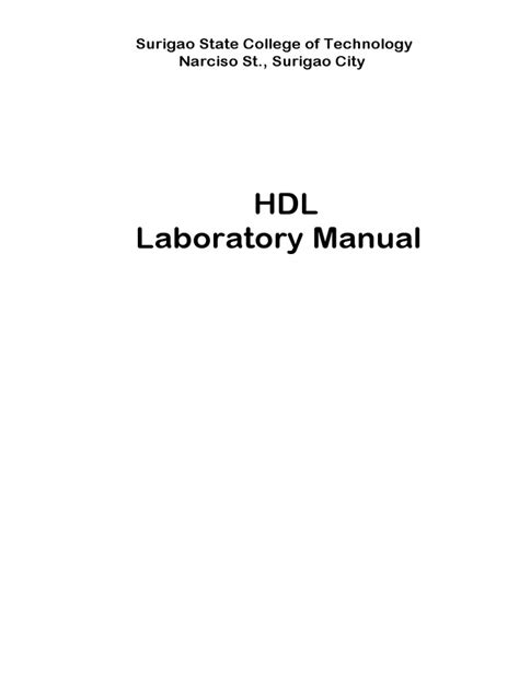 hdl lab manual using vhdl pdf vhdl hardware description language