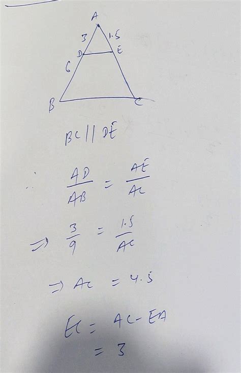 in the given figure i and ii de ∥ bc find ec in i and ad in ii