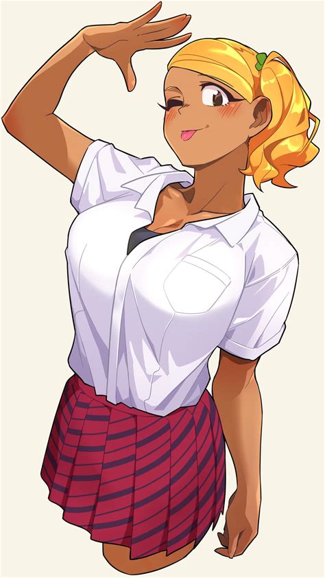 Lecca Aisu Manbagi Rumiko Komi San Wa Komyushou Desu Highres Arm At Side Arm Up Blonde