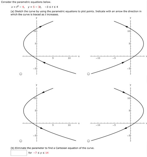 solved consider the parametric equations below x t2 4