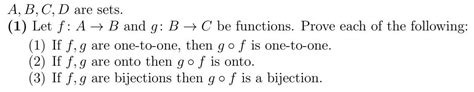 solved a b c d are sets 1 let f a b and g b c