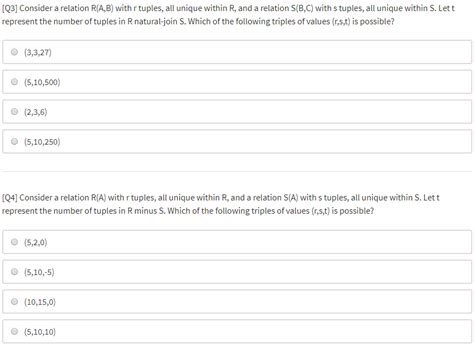 solved [q3] consider a relation r a b with r tuples all
